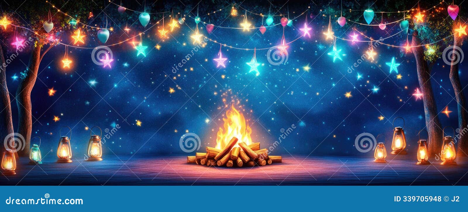 An Enchanted Night Sky Background With Glowing Stars, Distant Galaxies ...