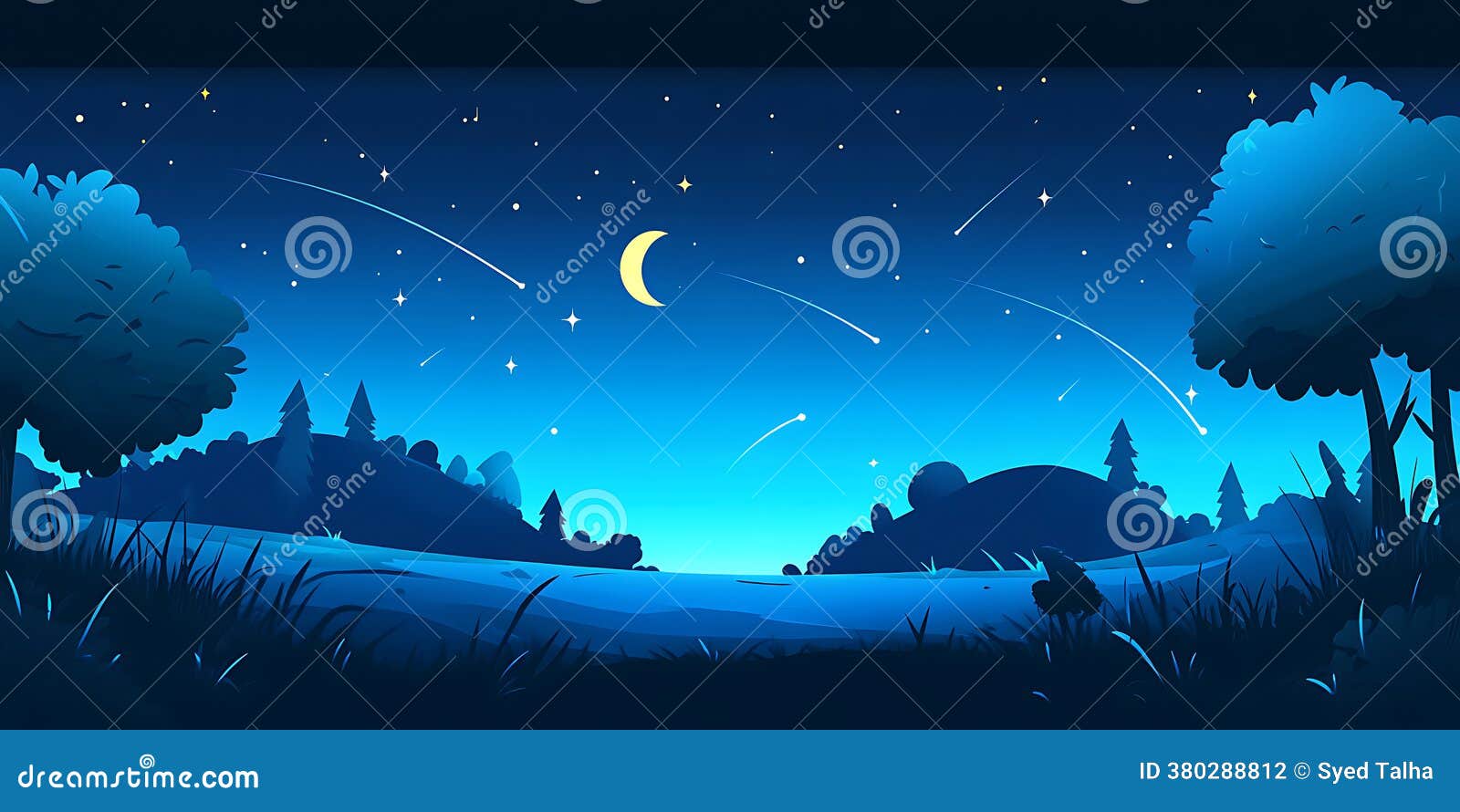 An Enchanted Night Sky Background With Glowing Stars, Distant Galaxies ...