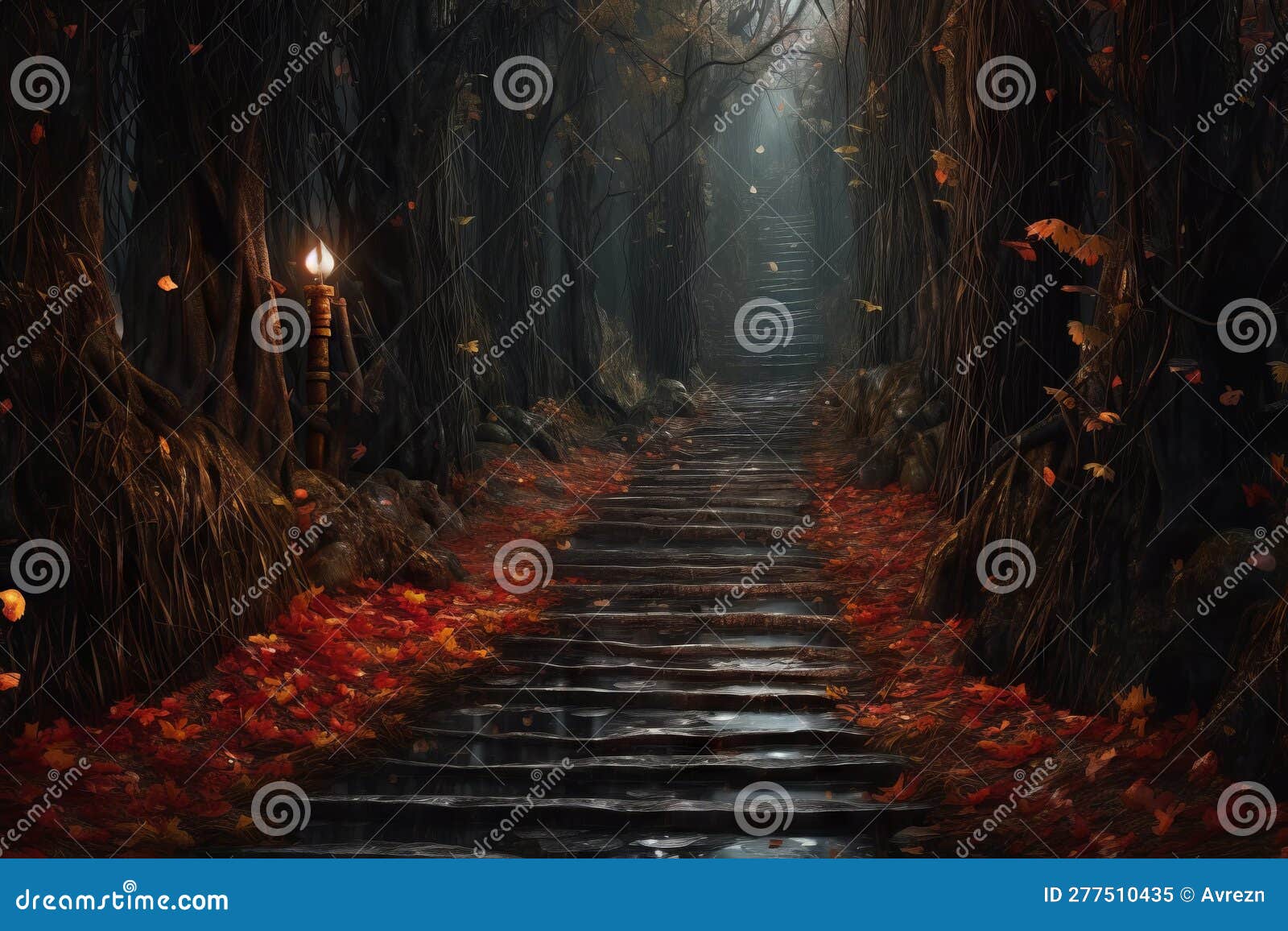 Magical Pathway Through Enchanted Forest, Illuminated With Sparkling ...