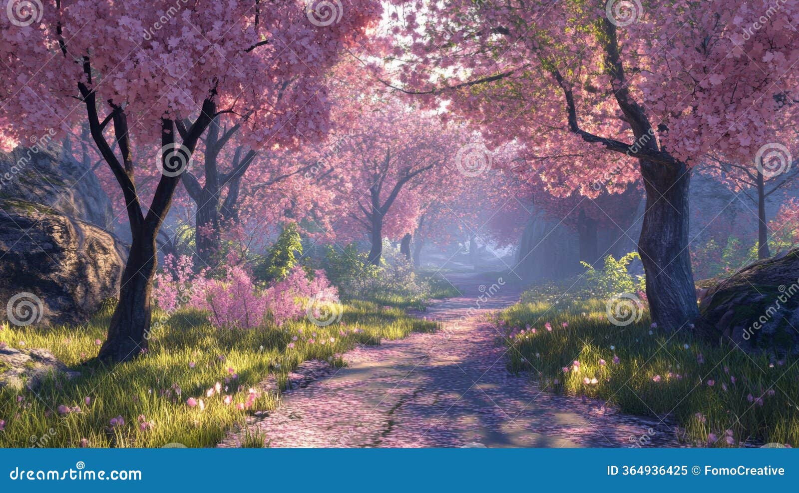 Enchanted Pink Forest Pathway Royalty-Free Stock Photography ...