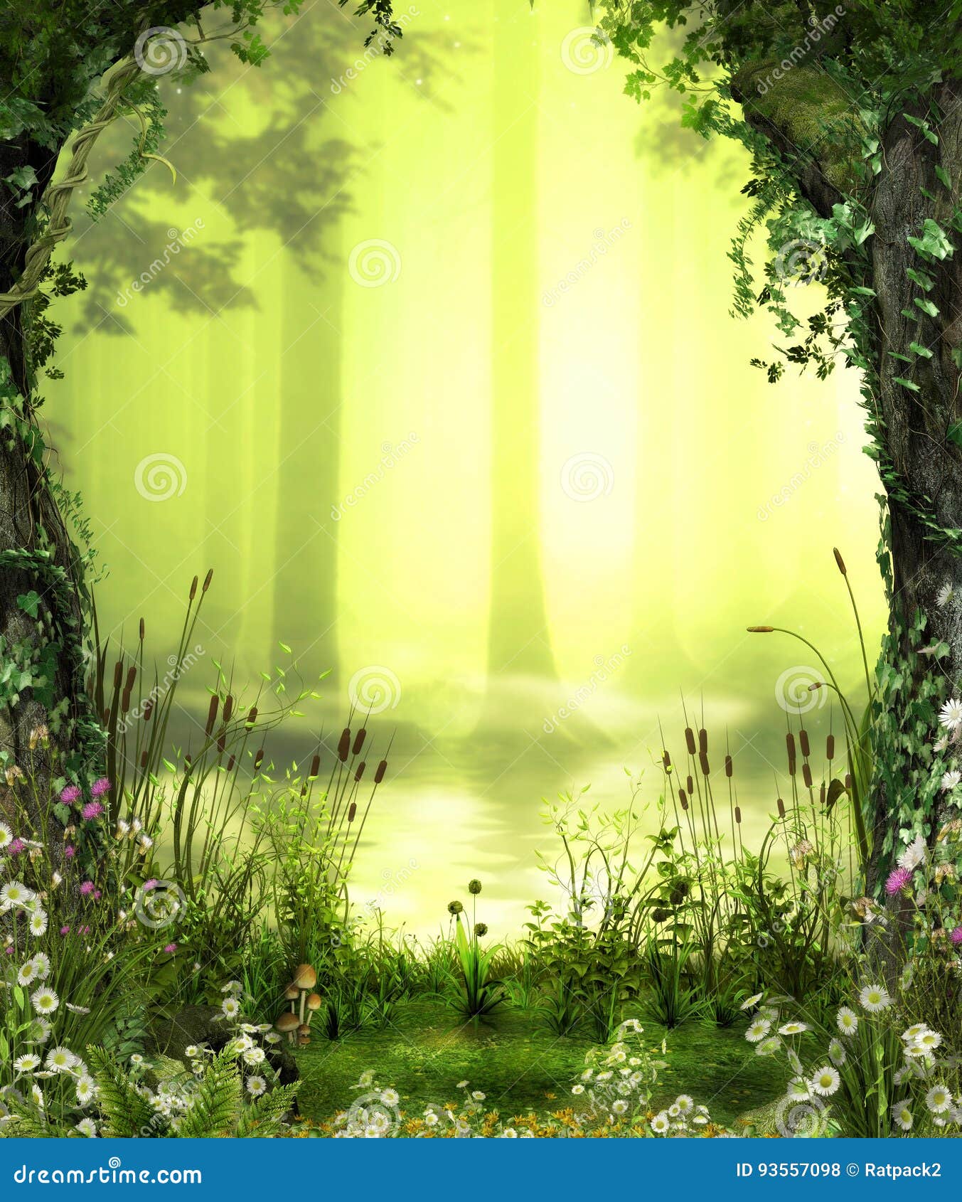 Enchanted Romantic Forest Stock Illustration | CartoonDealer.com #93557098
