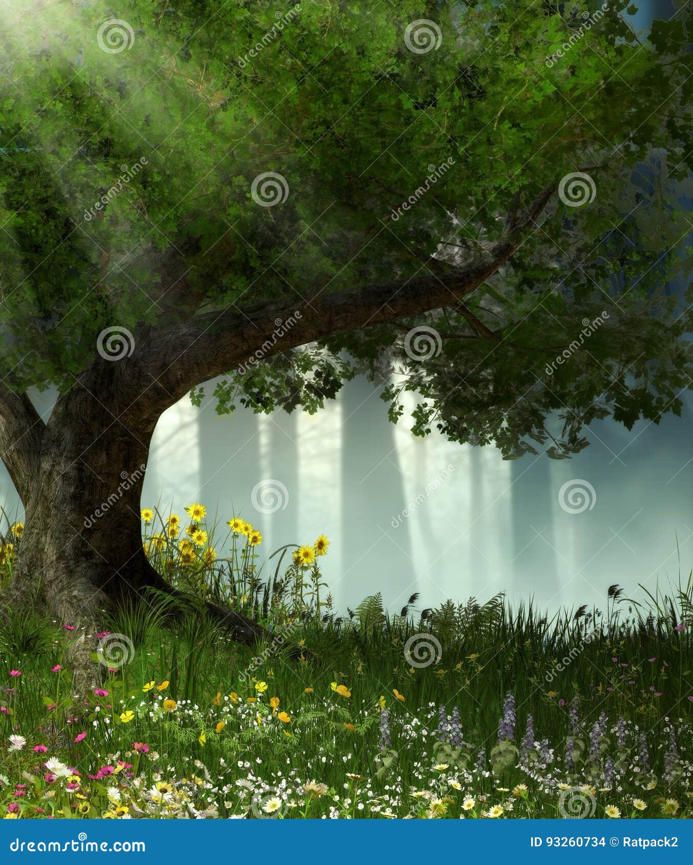 Enchanted Romantic Forest Stock Illustration | CartoonDealer.com #93260734