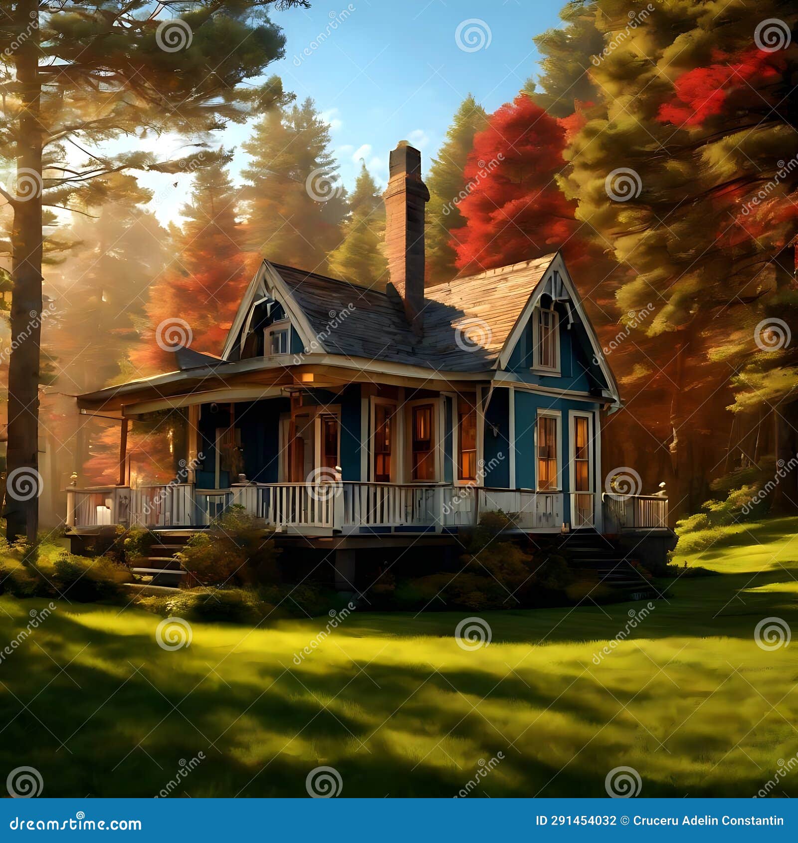 Enchanted Seclusion: House in the Woods Stock Illustration ...