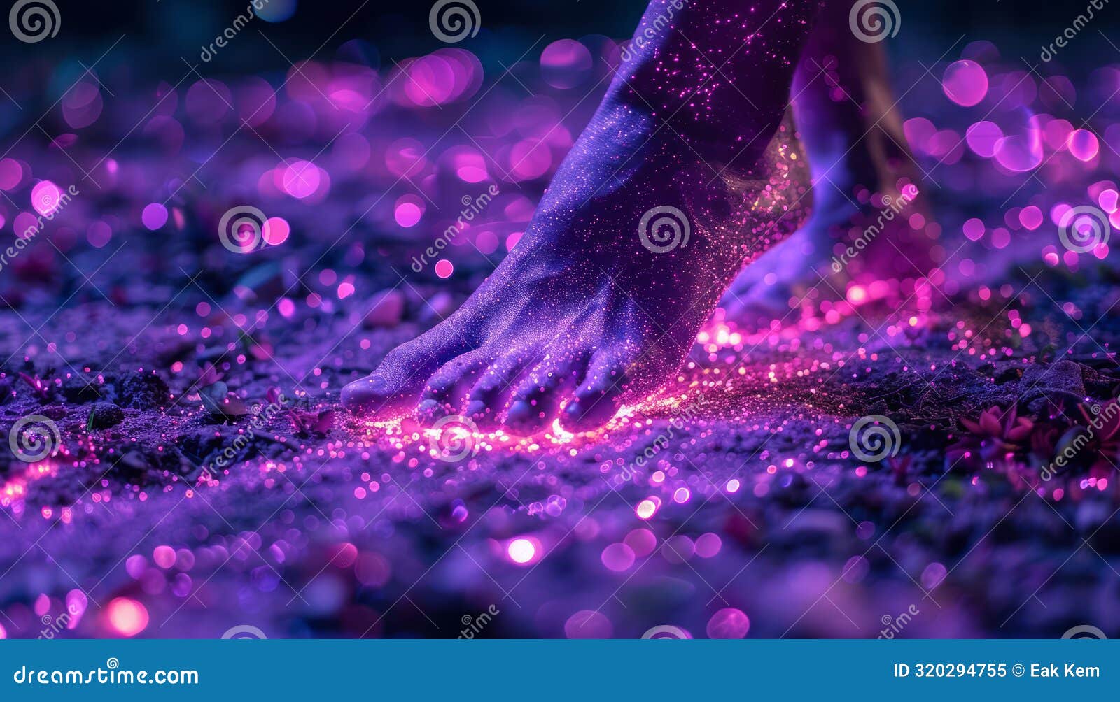 Enchanted Step a Mesmerizing Image of a Foot in an Ethereal, Glowing ...