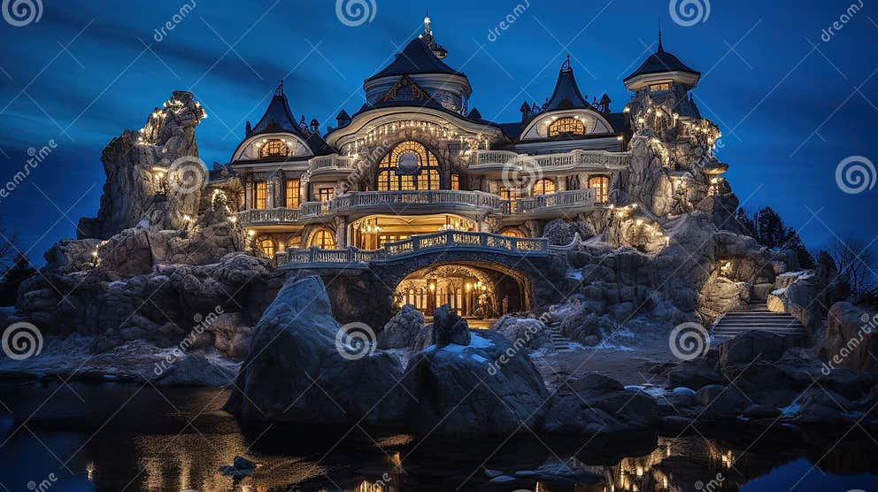 Enchanted Stone Haven stock illustration. Illustration of spectacular ...