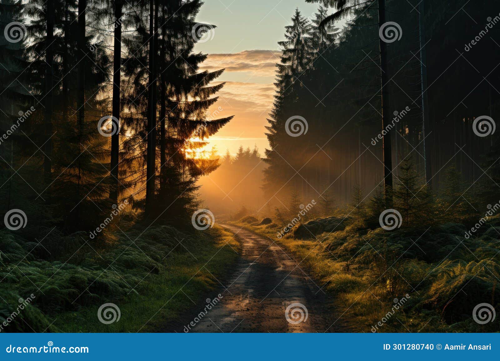 Enchanted Sunrise Ethereal Light in Misty Forest, Sunrise and Sunset ...