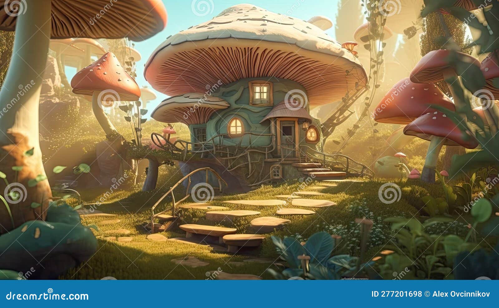 Enchanted Teapot House in a Magical Forest with Sun Rays. Perfect for ...