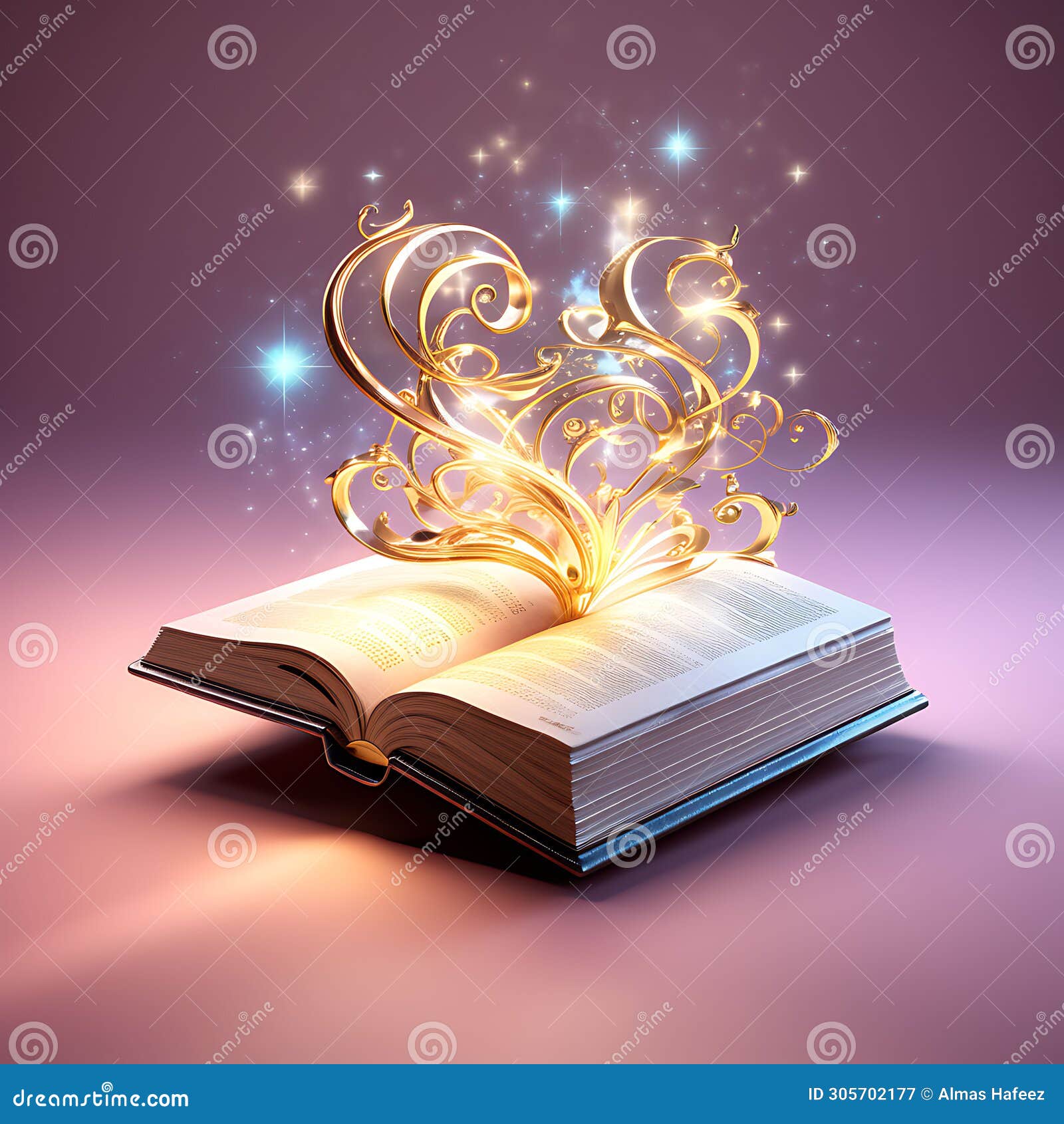 Magical Book, With Its Pages Full Of Spells And Enchantments, Floating ...
