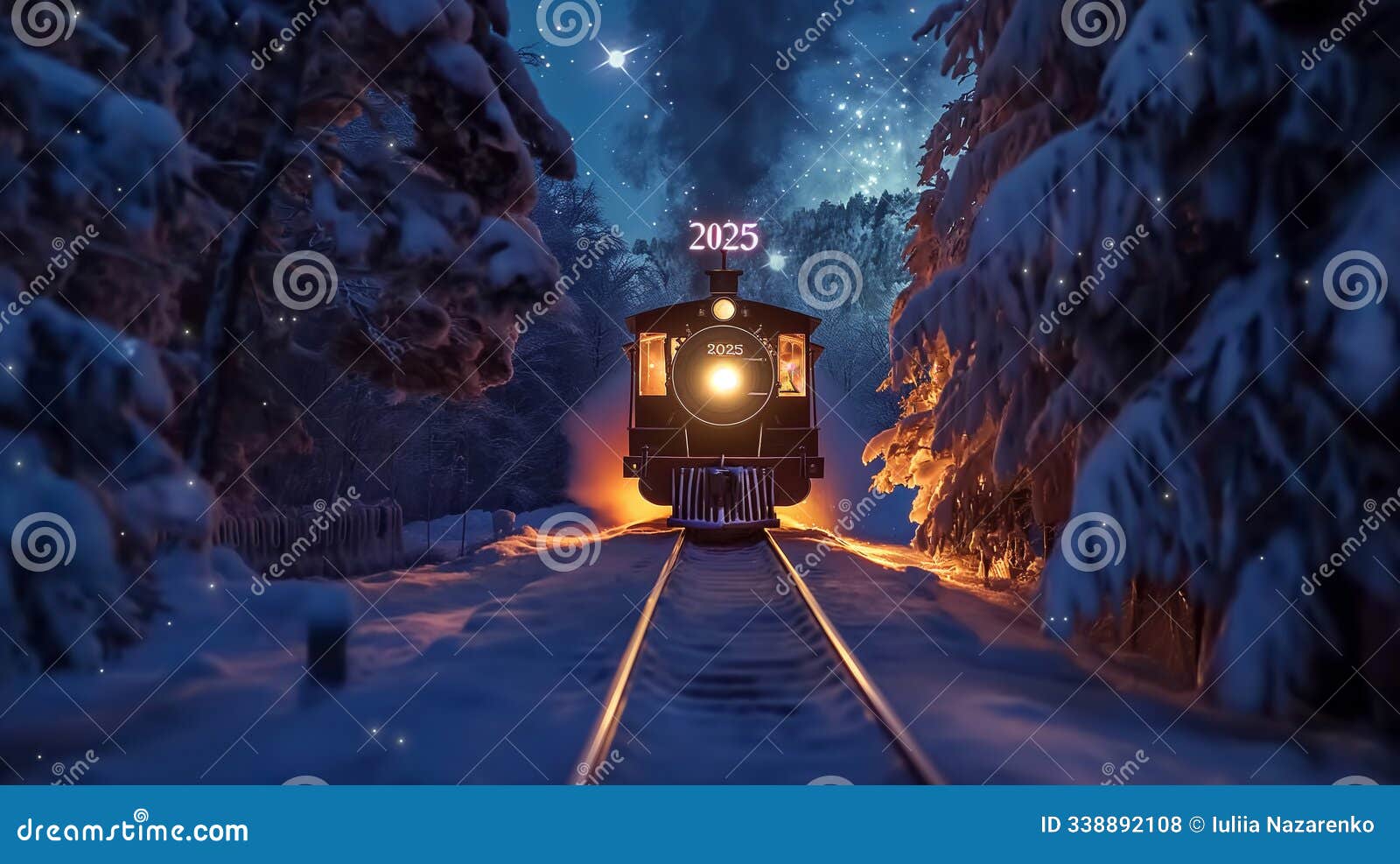 Enchanted Train Ride through a Snowy Forest on New Year S Eve 2025. AI ...