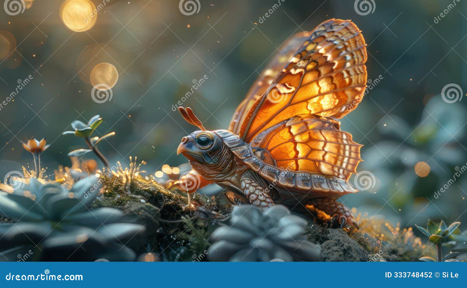 Turtle And Butterfly Stock Photography | CartoonDealer.com #18696932