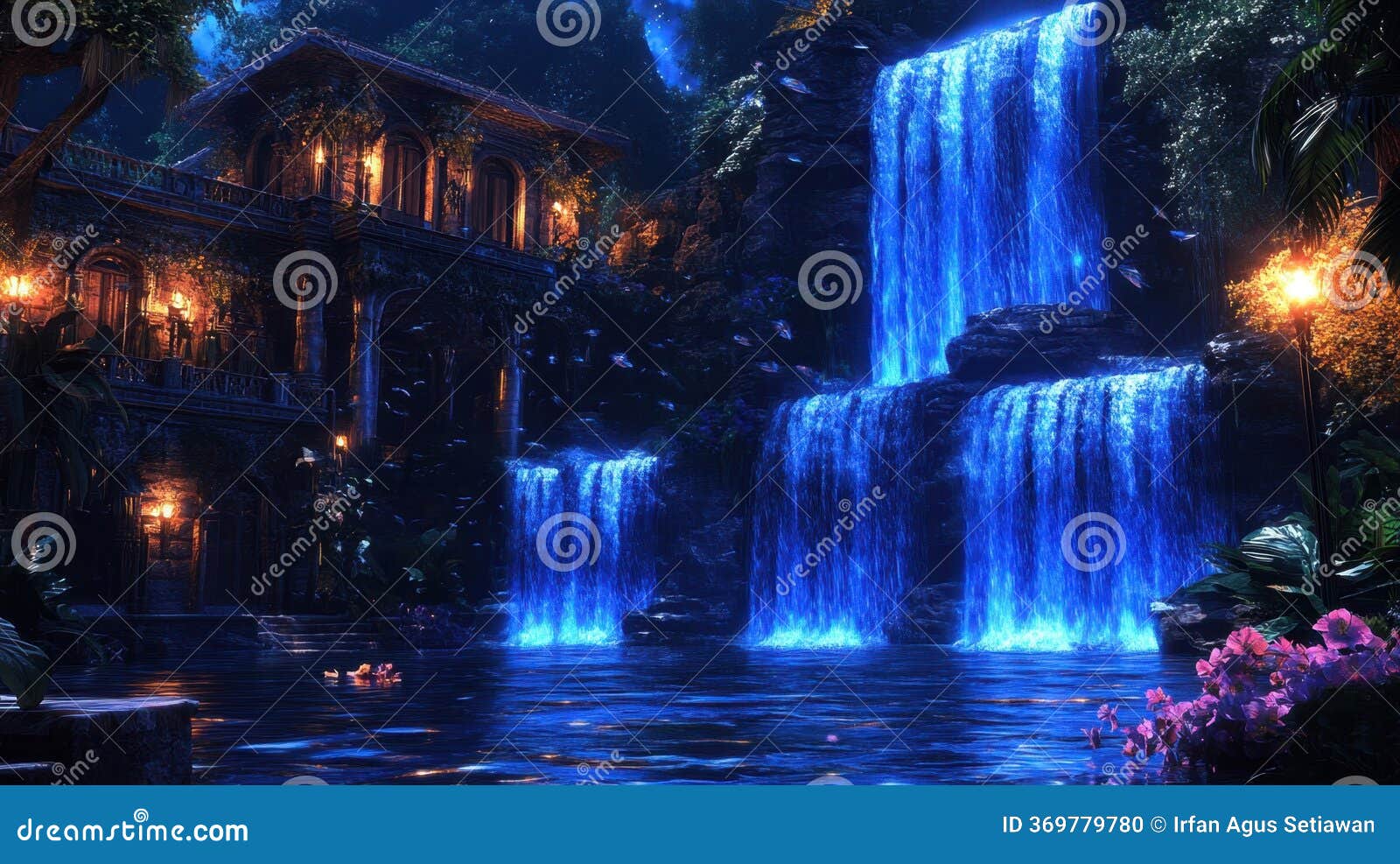 Enchanted Waterfall Clifftop Royalty-Free Stock Photo | CartoonDealer ...
