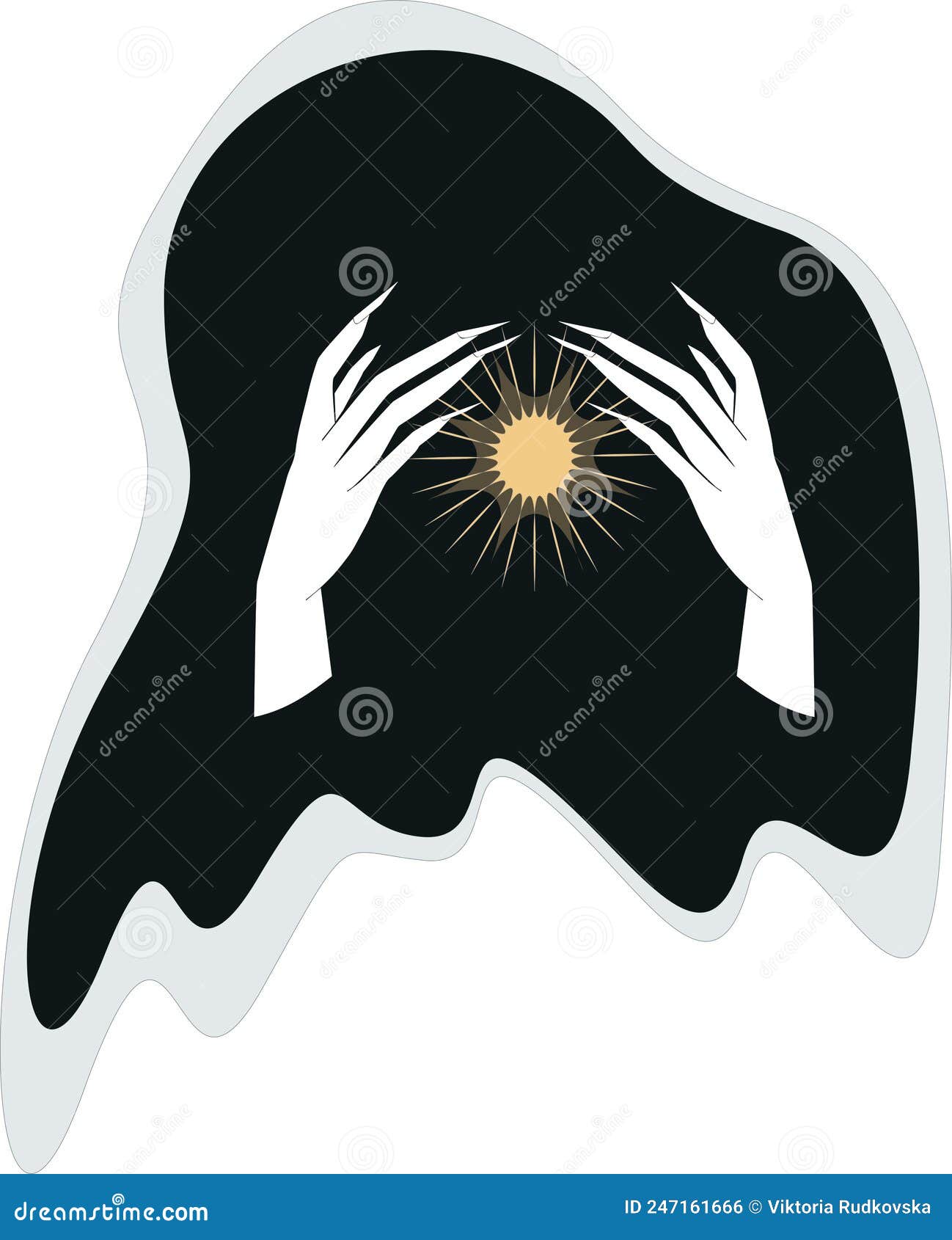 The Enchanted Witch Casts a Spell. Alchemical Transformations. Hands ...