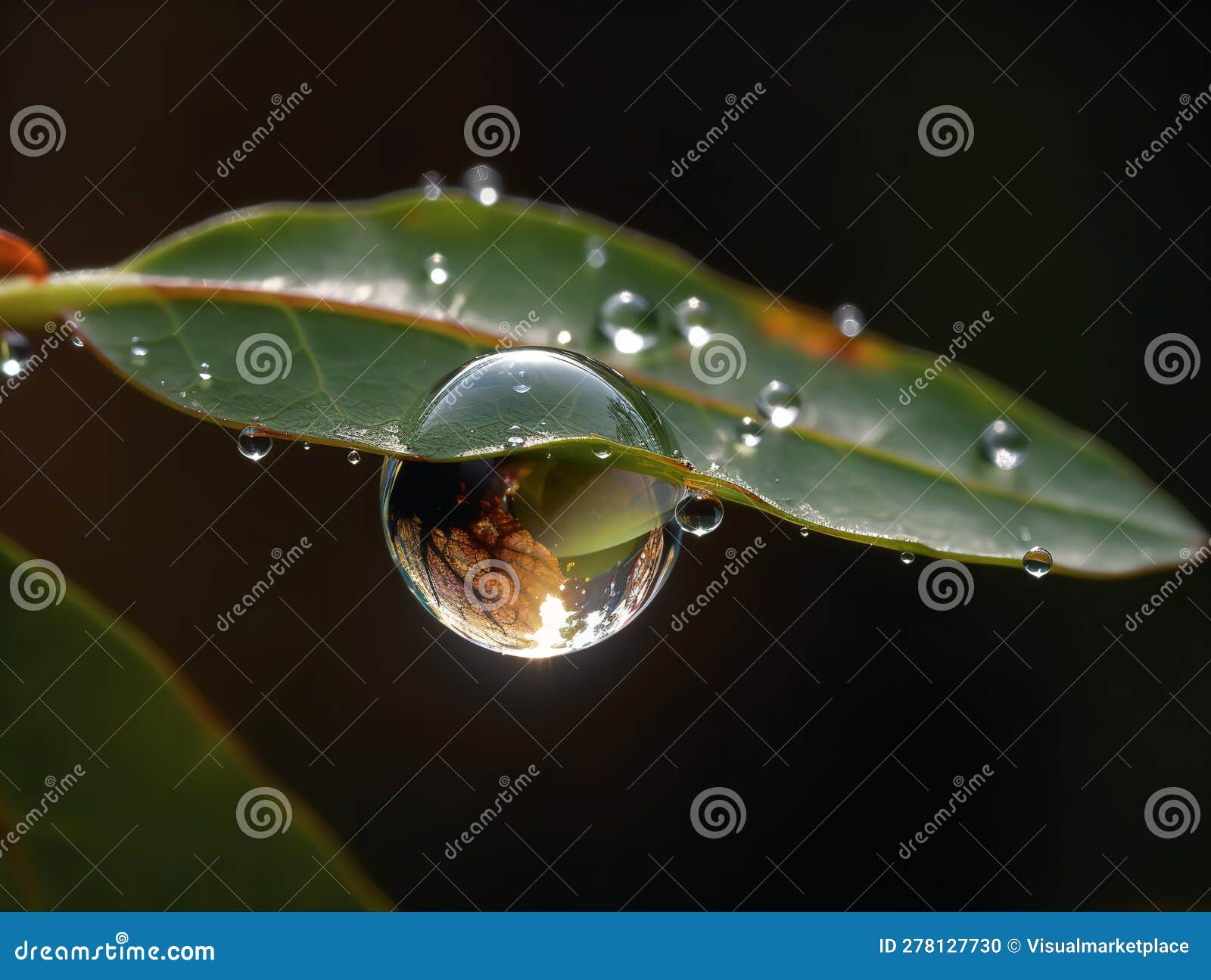 The Enchanted World in a Dew Drop Stock Illustration - Illustration of refracted, natural: 278127730