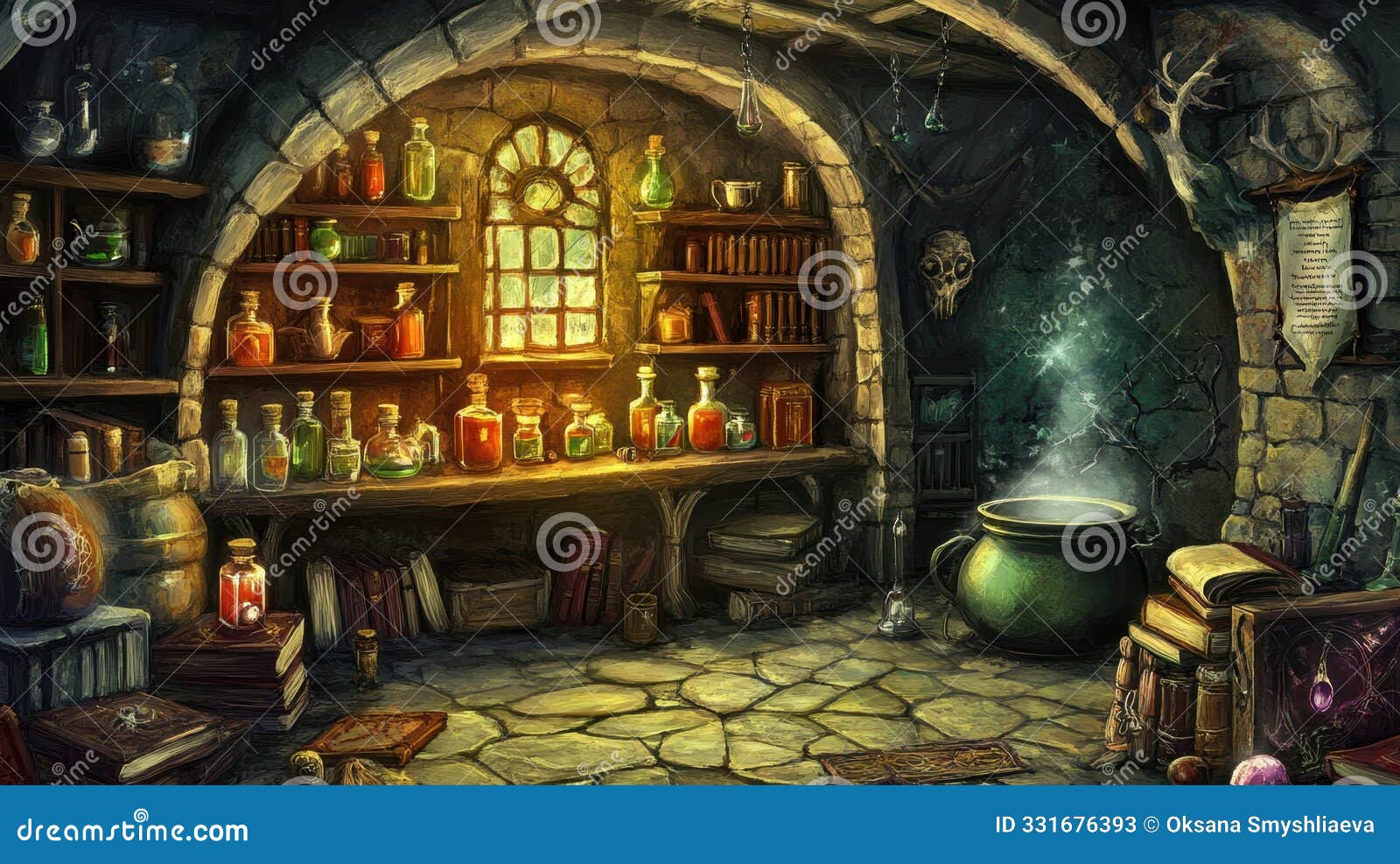 Enchanting Alchemist S Laboratory with Magical Potions and Ancient ...