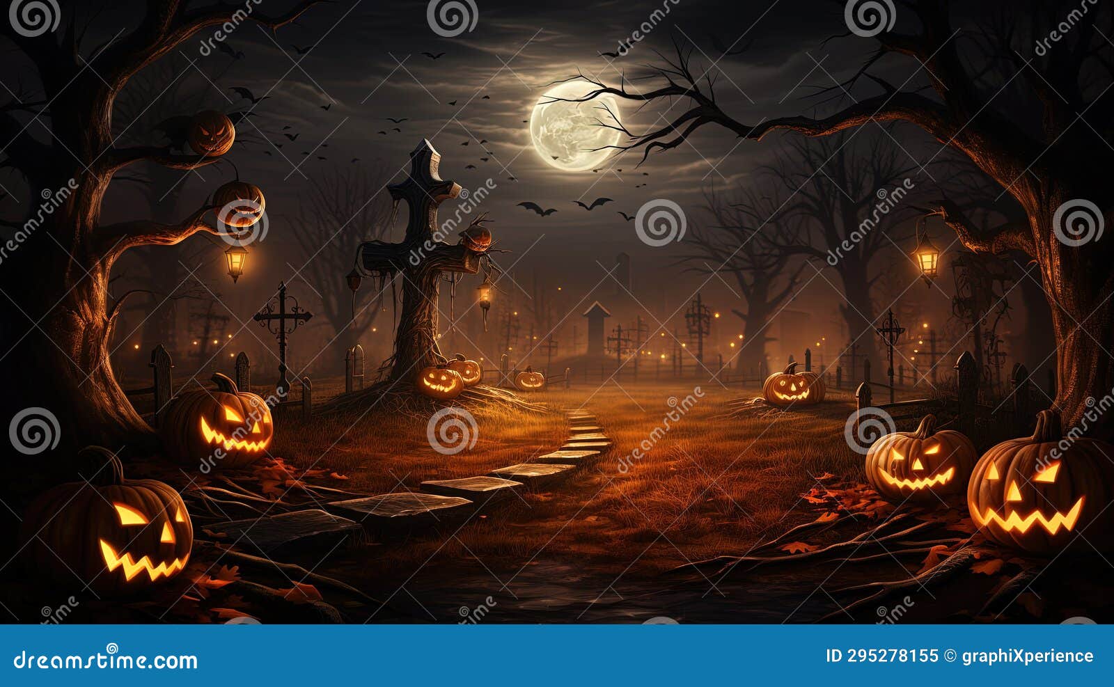 Enchanting All Hallows Eve Delight Stock Illustration - Illustration of pumpkins, magic: 295278155