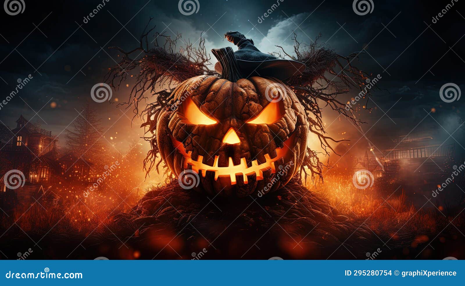 Enchanting All Hallows Eve Delight Stock Illustration - Illustration of ...