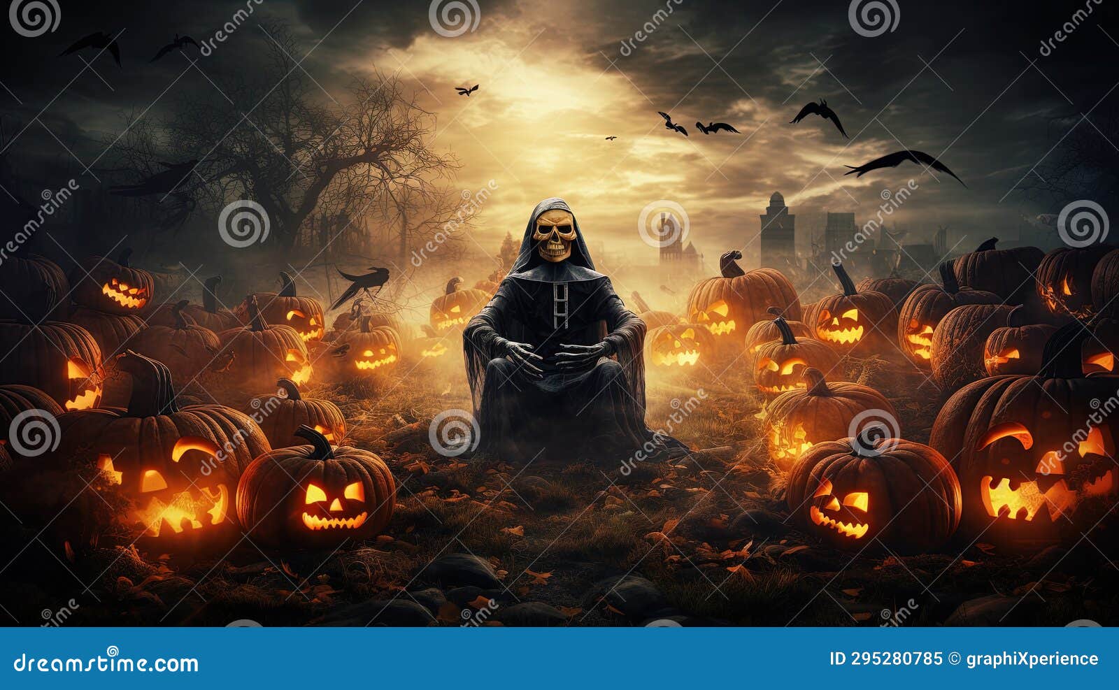 Enchanting All Hallows Eve Delight Stock Illustration - Illustration of ...