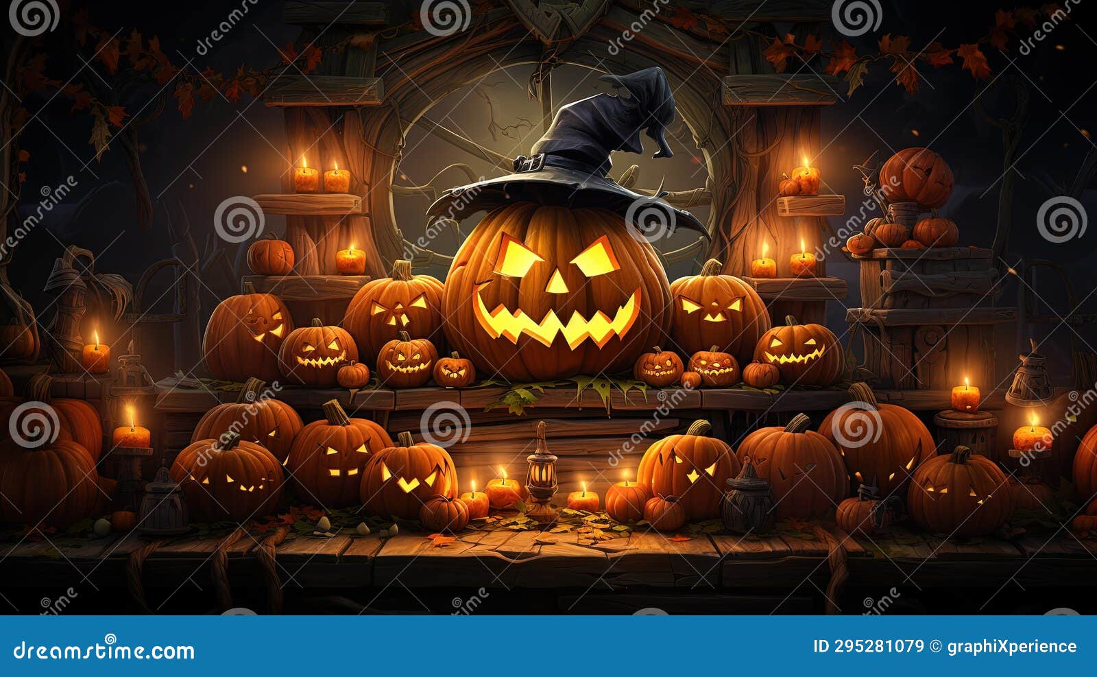 Enchanting All Hallows Eve Delight Stock Illustration - Illustration of ...