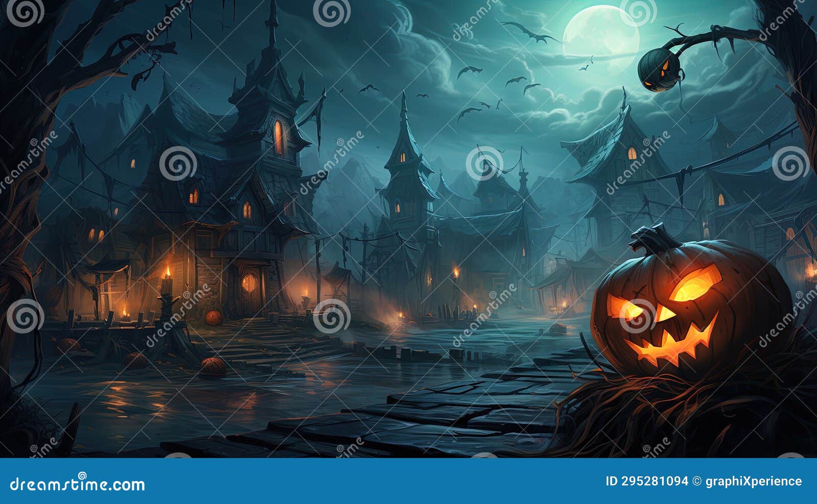 Enchanting All Hallows Eve Delight Stock Illustration - Illustration of ...