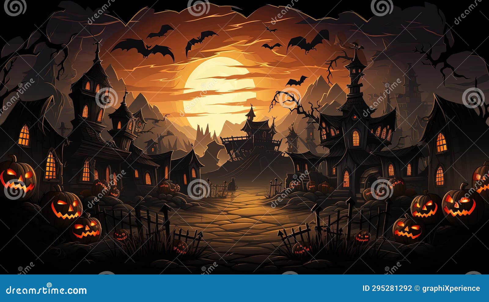 Enchanting All Hallows Eve Delight Stock Illustration - Illustration of ...
