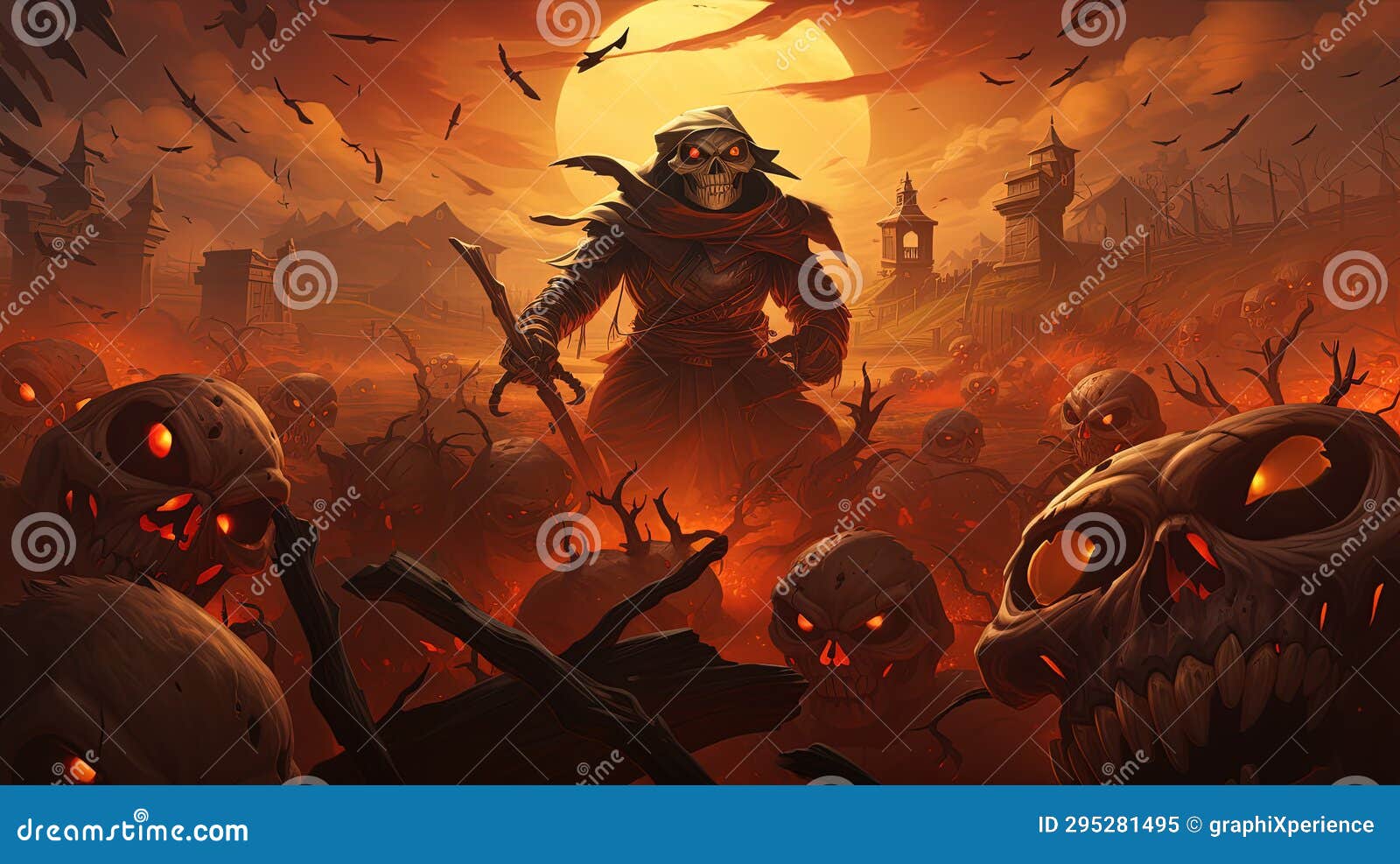 Enchanting All Hallows Eve Delight Stock Illustration - Illustration of ...