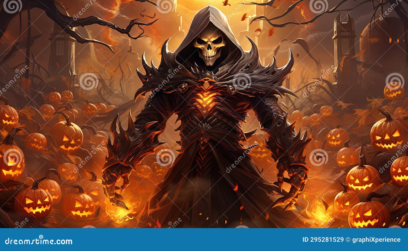 Enchanting All Hallows Eve Delight Stock Illustration - Illustration of ...