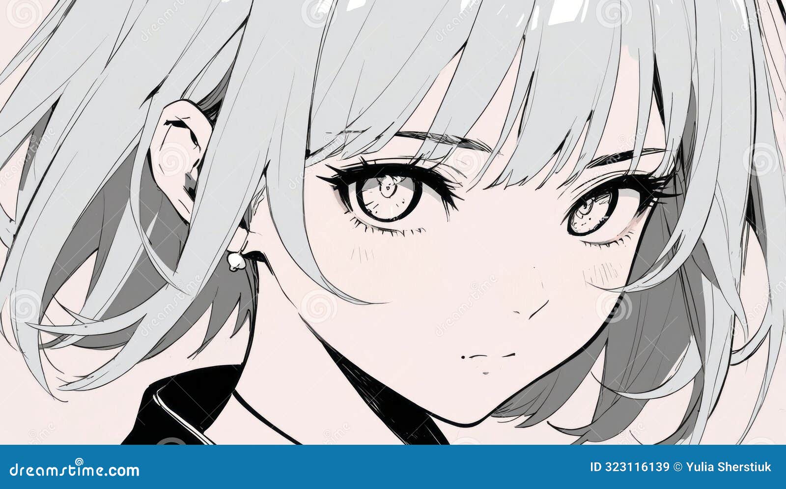 Enchanting Anime Character with a Beautiful Face. Stock Image - Image ...