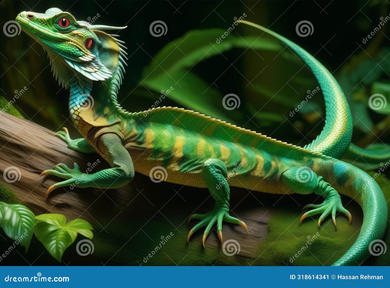The Enchanting Basilisk in Flight Stock Illustration - Illustration of ...