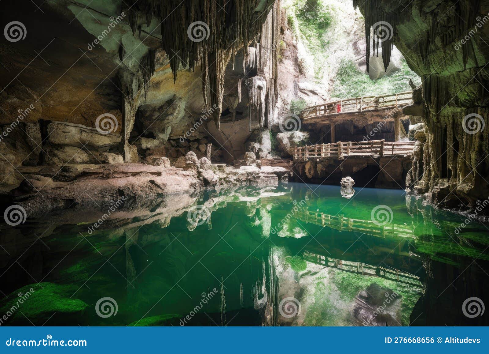 Enchanting Cavern, with Natural Rock Formations and Crystal-clear Water ...