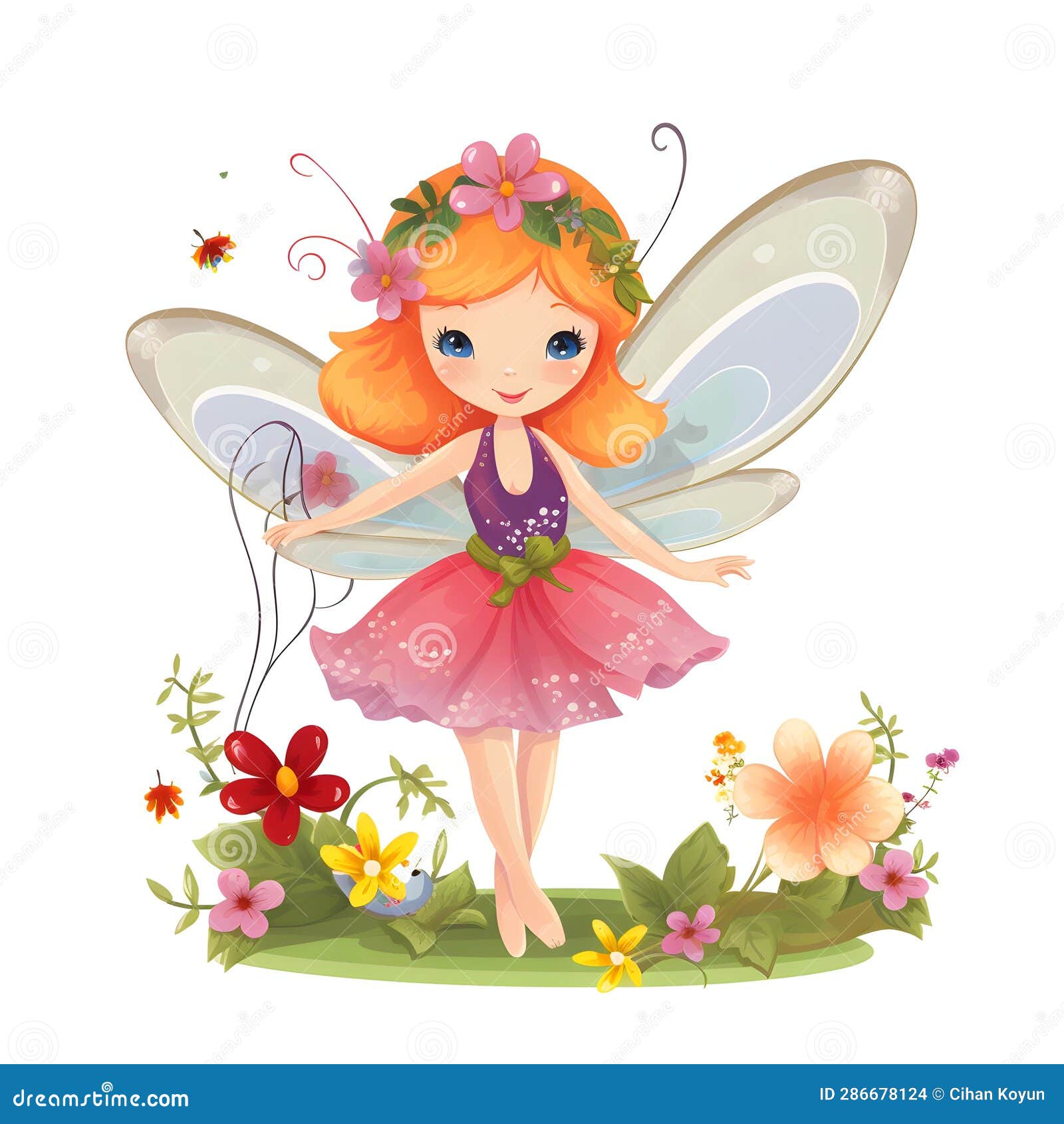 Enchanting Celestial Sprite Stock Illustration - Illustration of wings ...