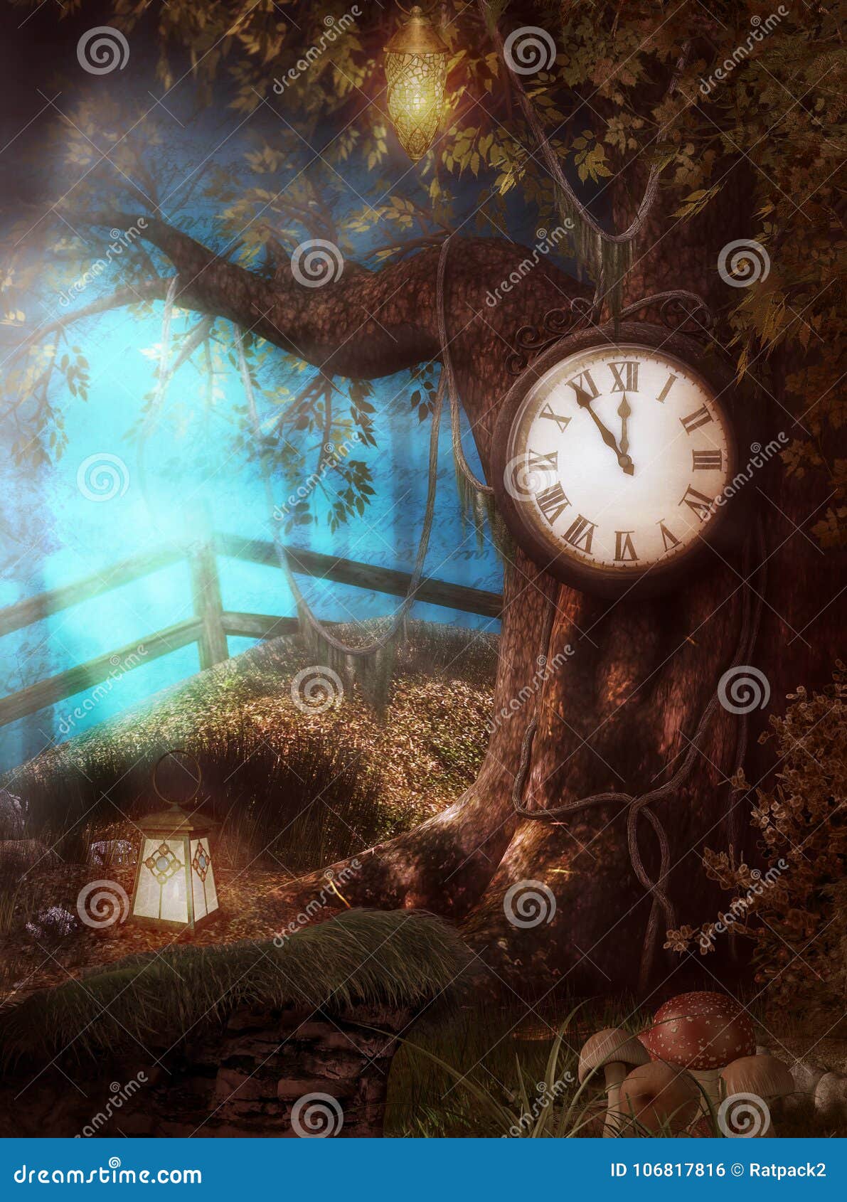 Enchanting Clock Tree Time Fantasy Stock Illustration - Illustration of ... Enchanting Clock Tree Time Fantasy Stock Illustration - Illustration of ...