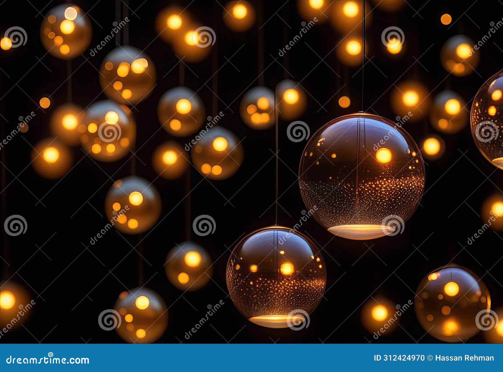The Enchanting Dance Of Glowing Spherical Orbs In The Cosmos Stock ...