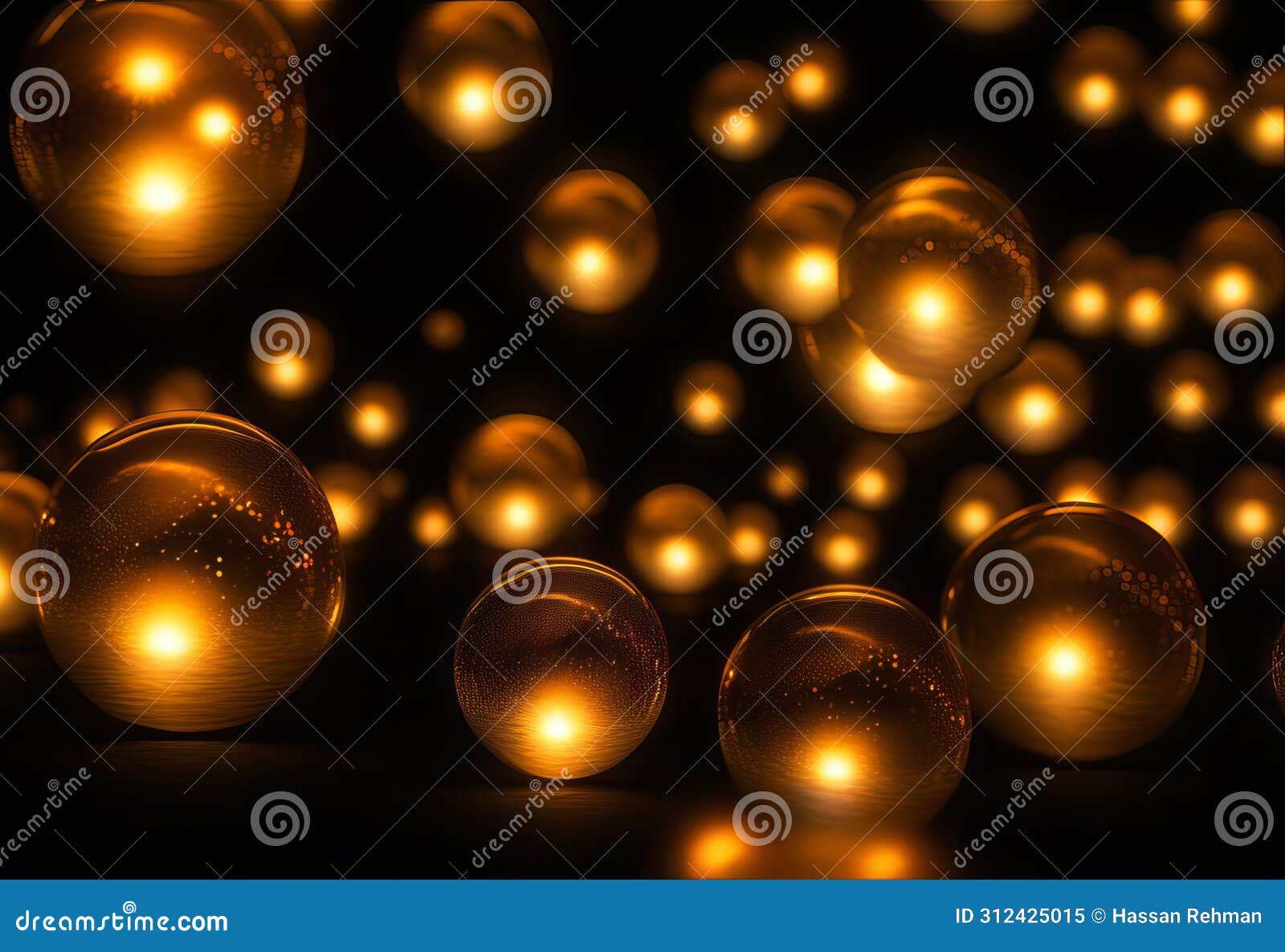The Enchanting Dance of Glowing Spherical Orbs in the Cosmos Stock ...