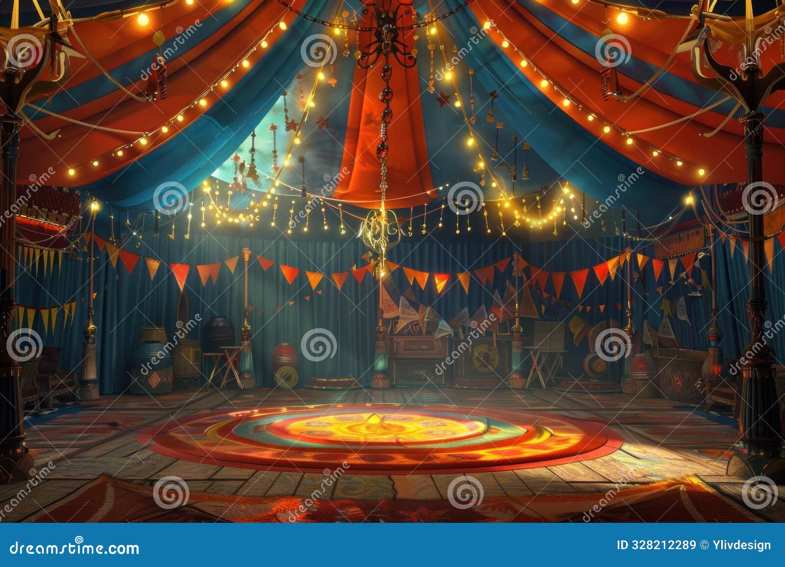 Enchanting Empty Circus Tent Interior Stock Illustration - Illustration ...