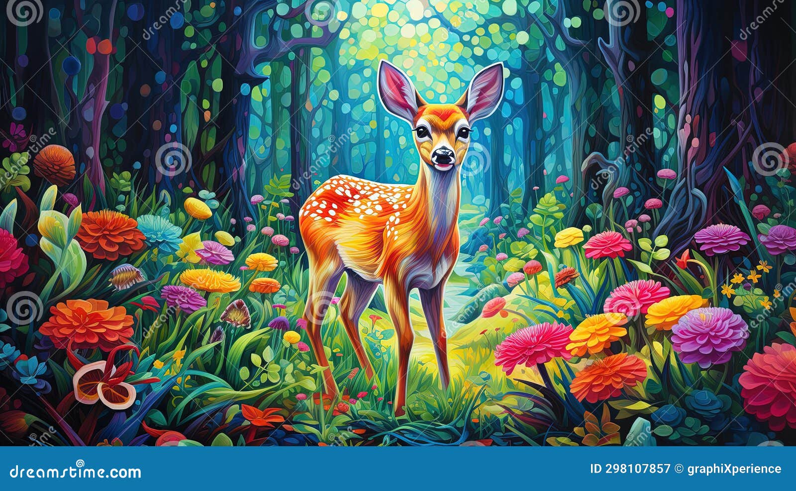 Enchanting Forest Delight stock illustration. Illustration of colorful ...
