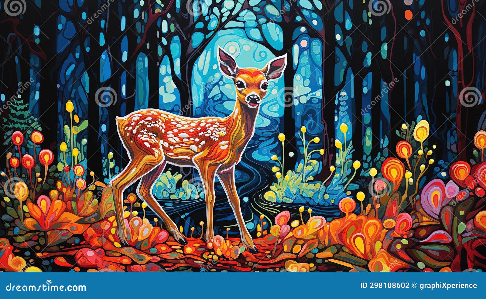 Enchanting Forest Delight stock illustration. Illustration of flowers ...