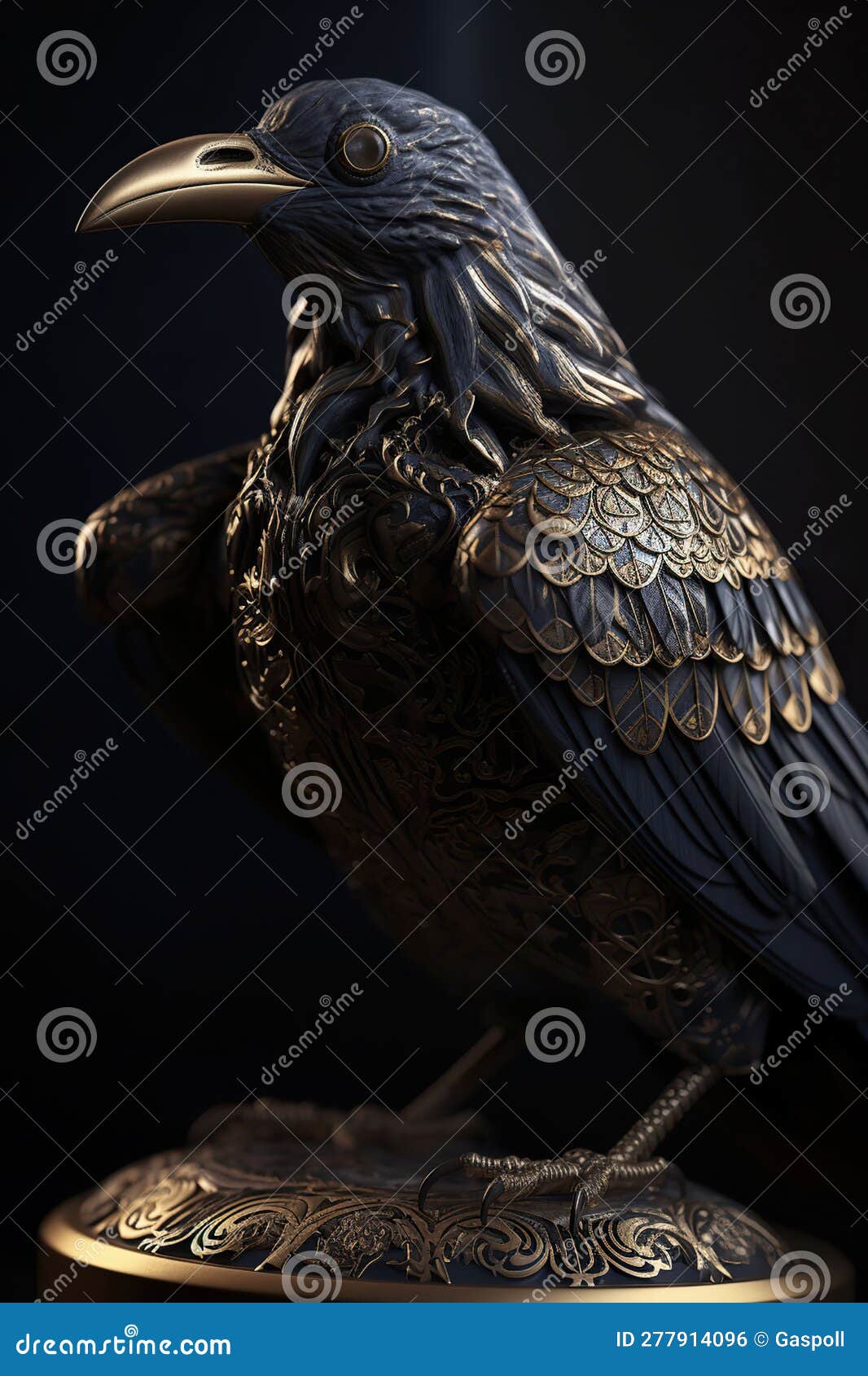 The Enchanting Golden Raven, a Mesmerizing Masterpiece, Generative AI ...