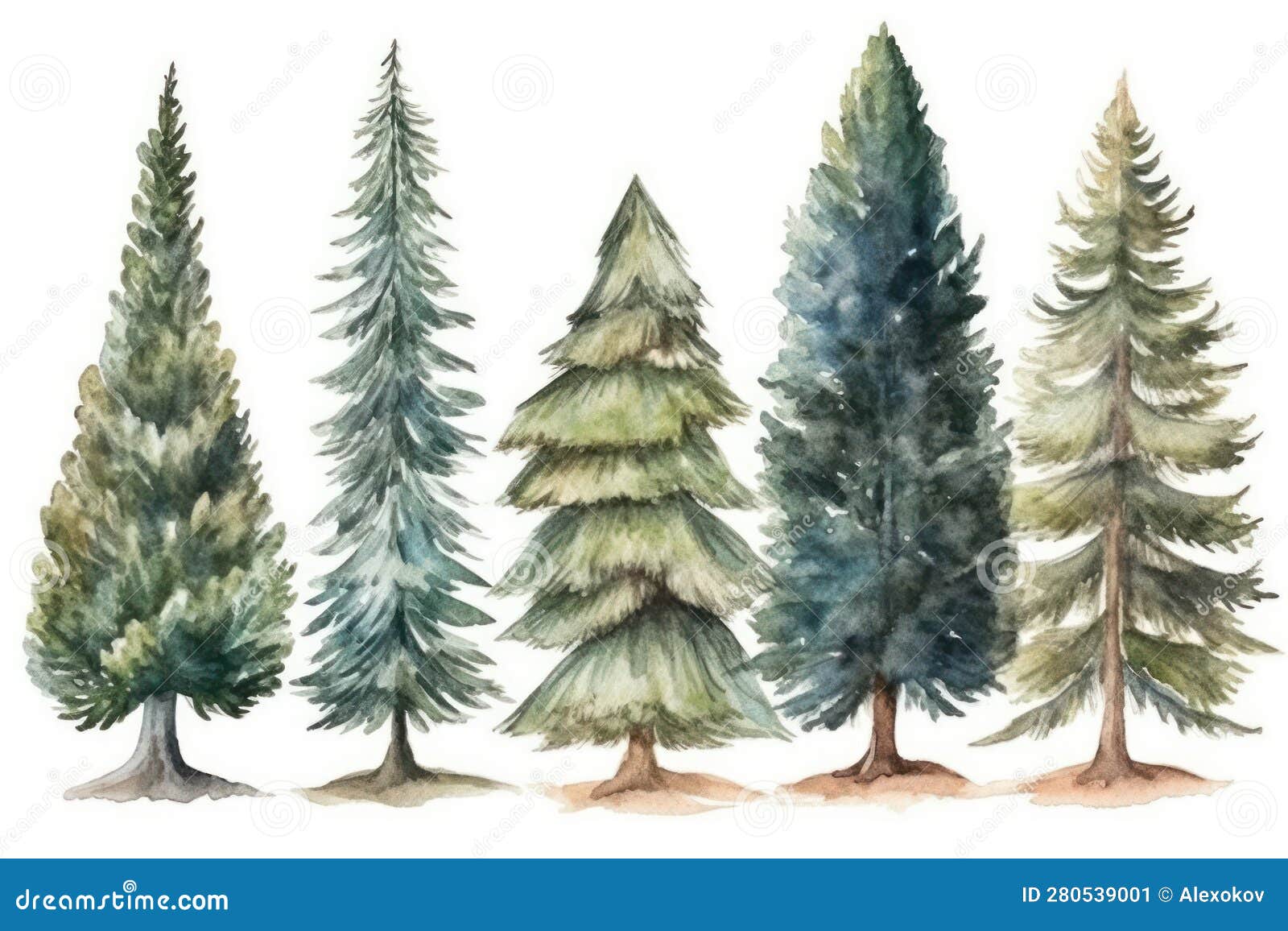 Enchanting Hand-Drawn Forest Collection Pack 1 . Stock Illustration ...
