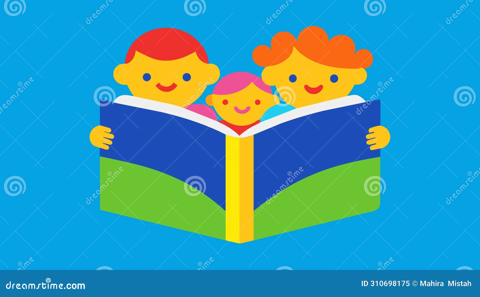 Enchanting Kids Reading Books Captivating Vector Art for Young Minds ...
