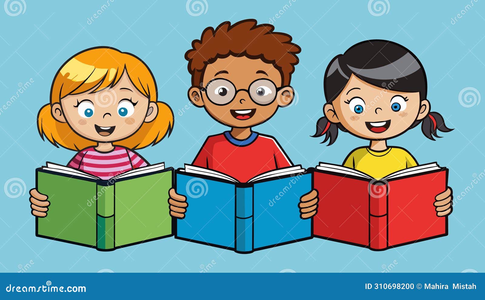Enchanting Kids Reading Books Captivating Vector Art for Young Minds ...