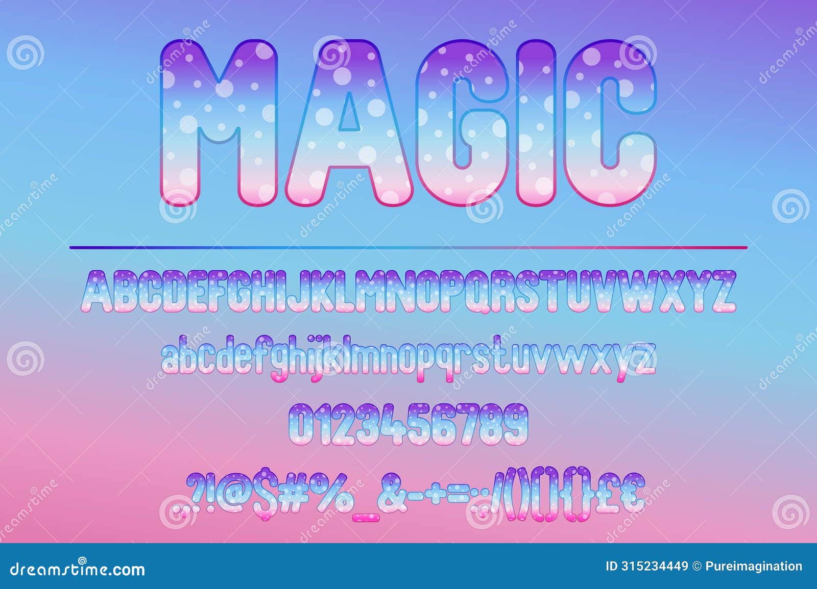 Enchanting Magic Gradient Color Font Set. Modern Typography Design ...