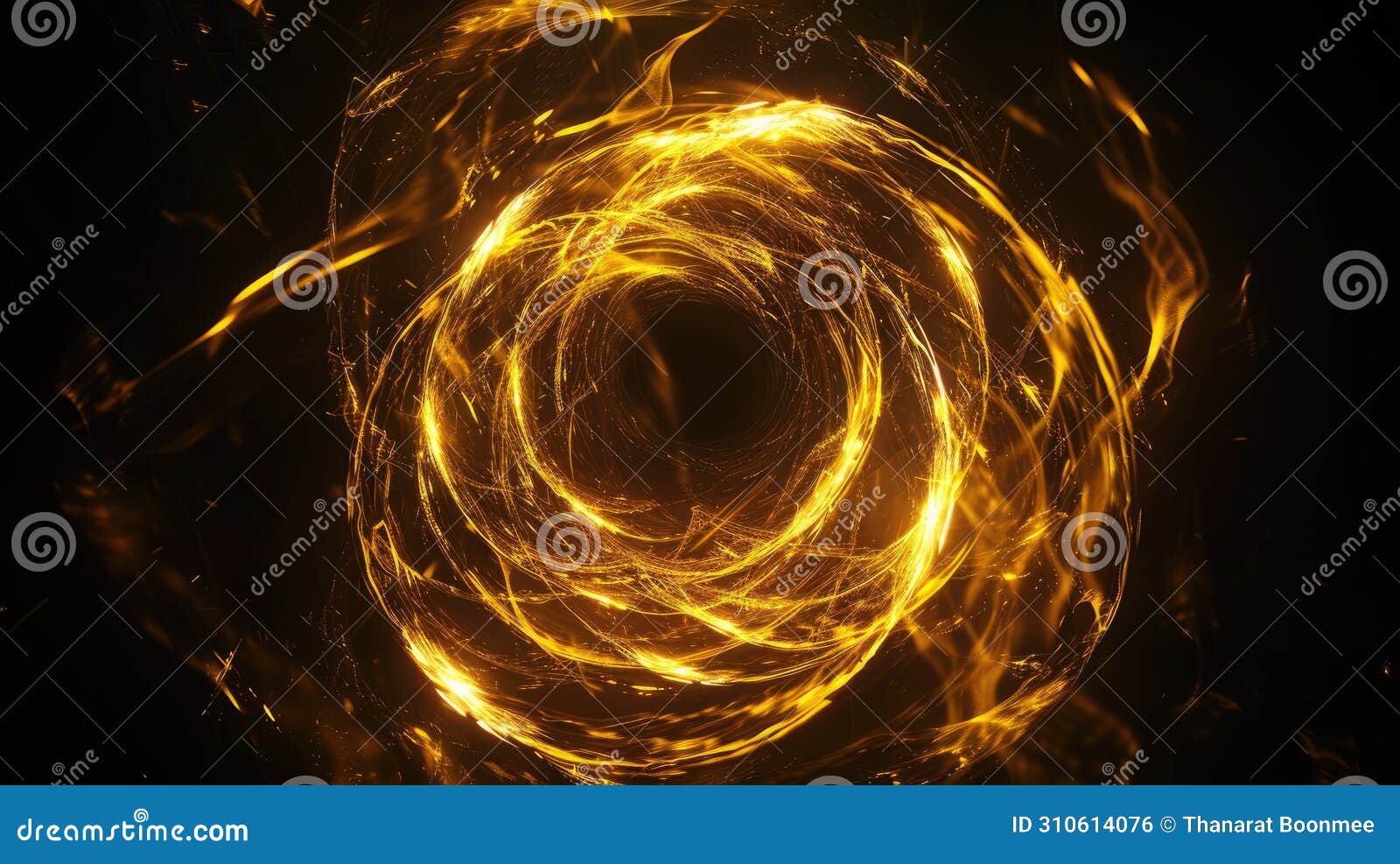 Enchanting Magical Yellow Fire Light Effect, Casting a Radiant and ...