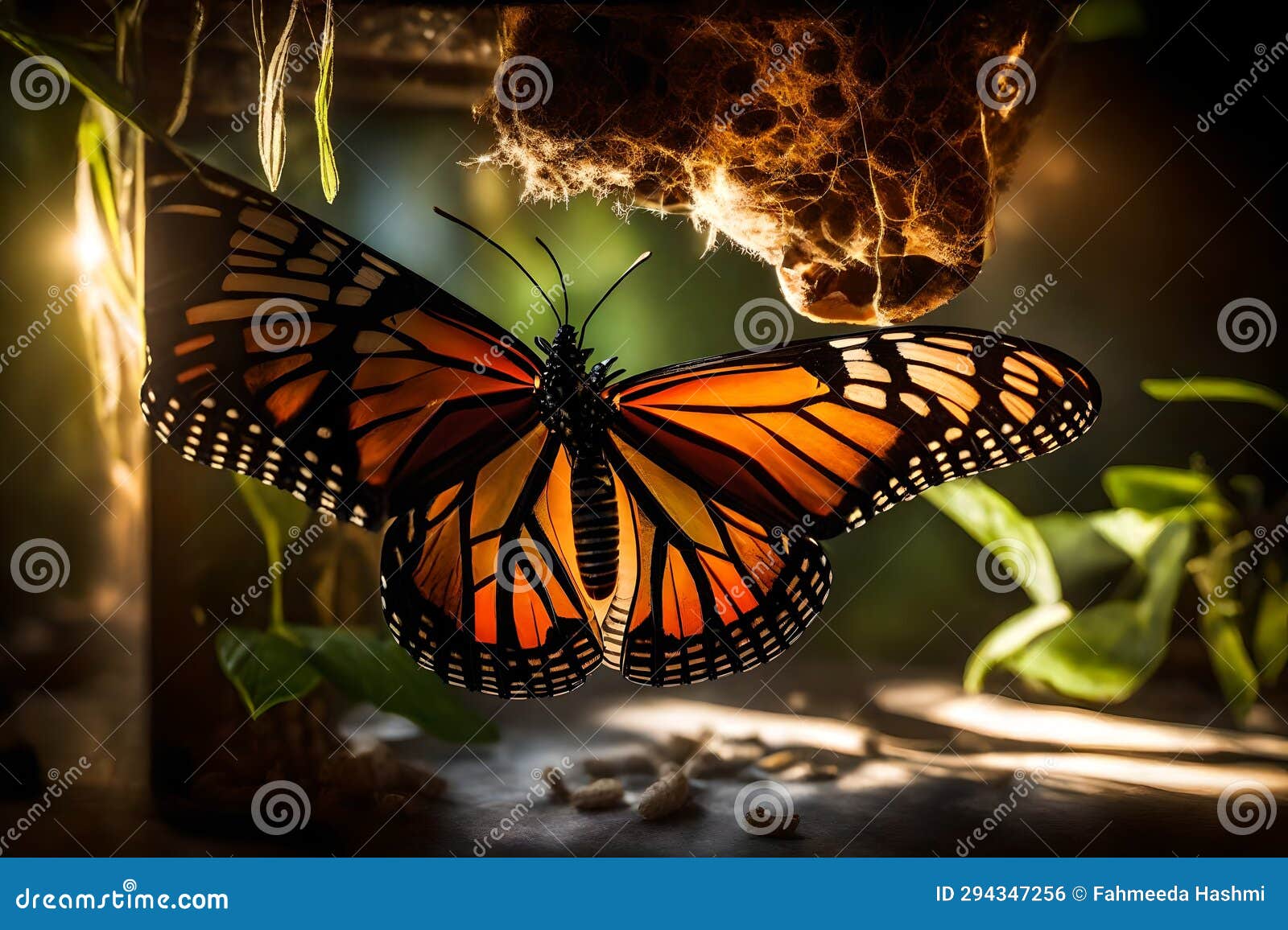 An Enchanting Monarch Butterfly Emerging From Its Chrysalis In A ...