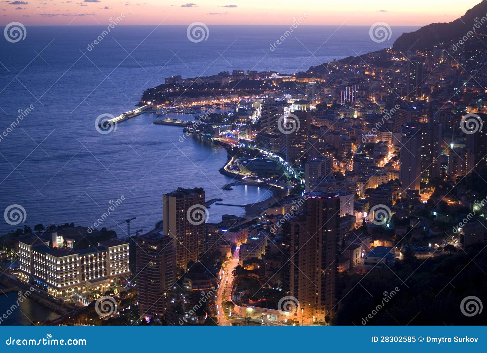Enchanting Monegasque dusk stock image. Image of landmark - 28302585