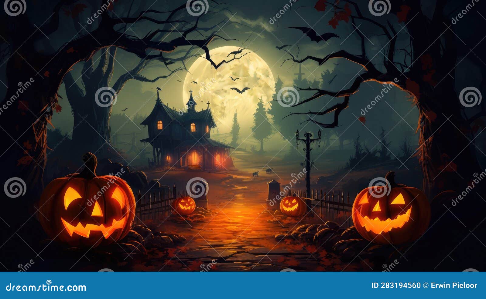 Enchanting Moonlit Landscape Wallpaper Design for Your Creative Project ...