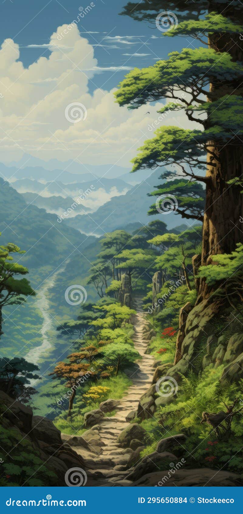 Enchanting Mountain Path with Anime Style Art - Uhd Image Stock ...
