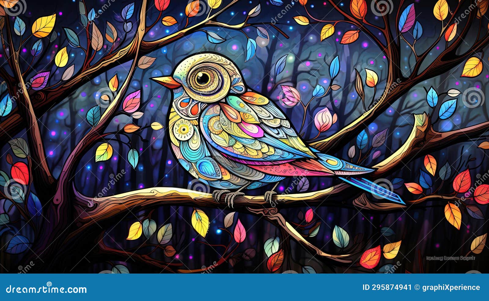 Enchanting Nightingale Tapestry Stock Illustration - Illustration of ...