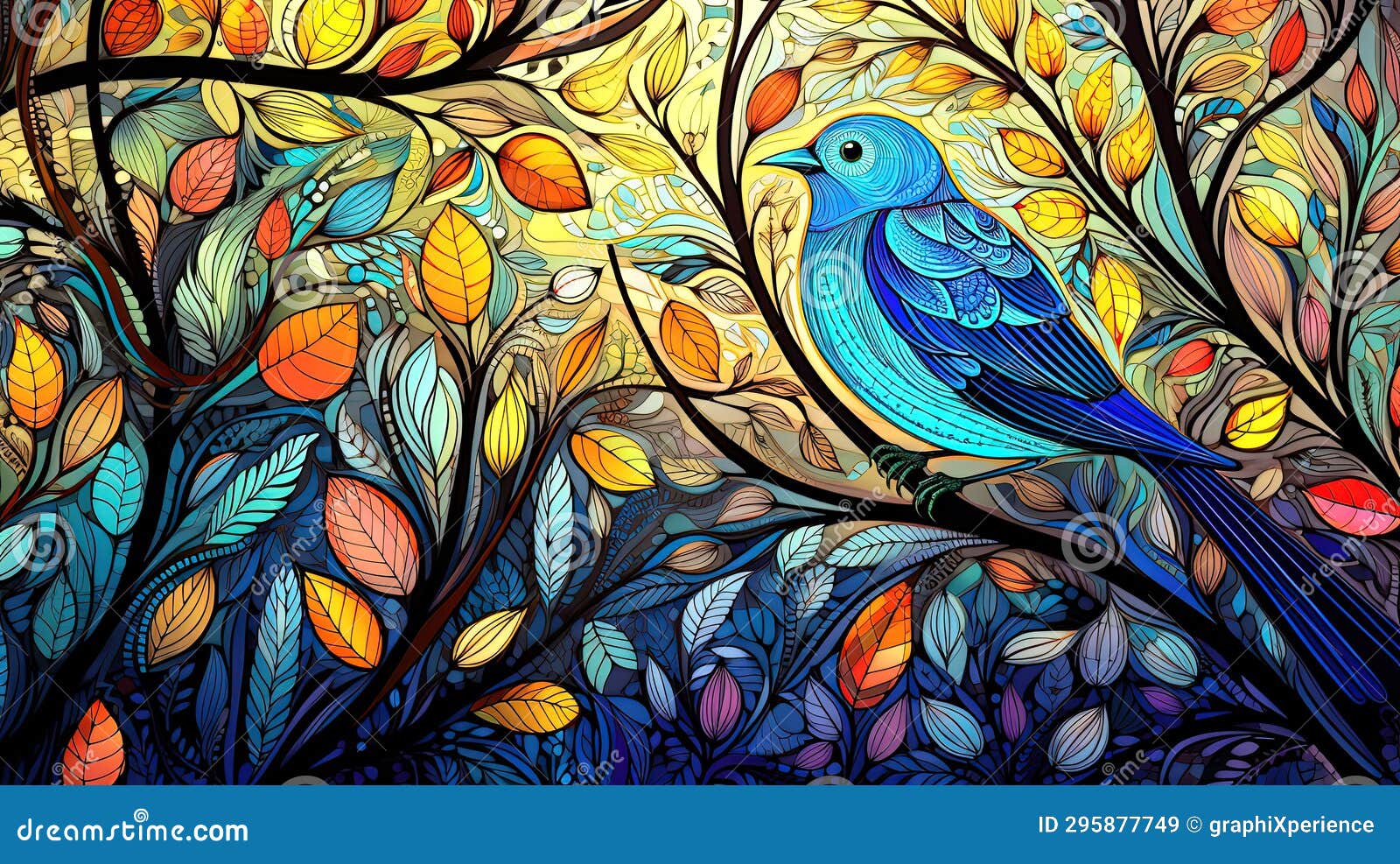 Enchanting Nightingale Tapestry Stock Illustration - Illustration of ...