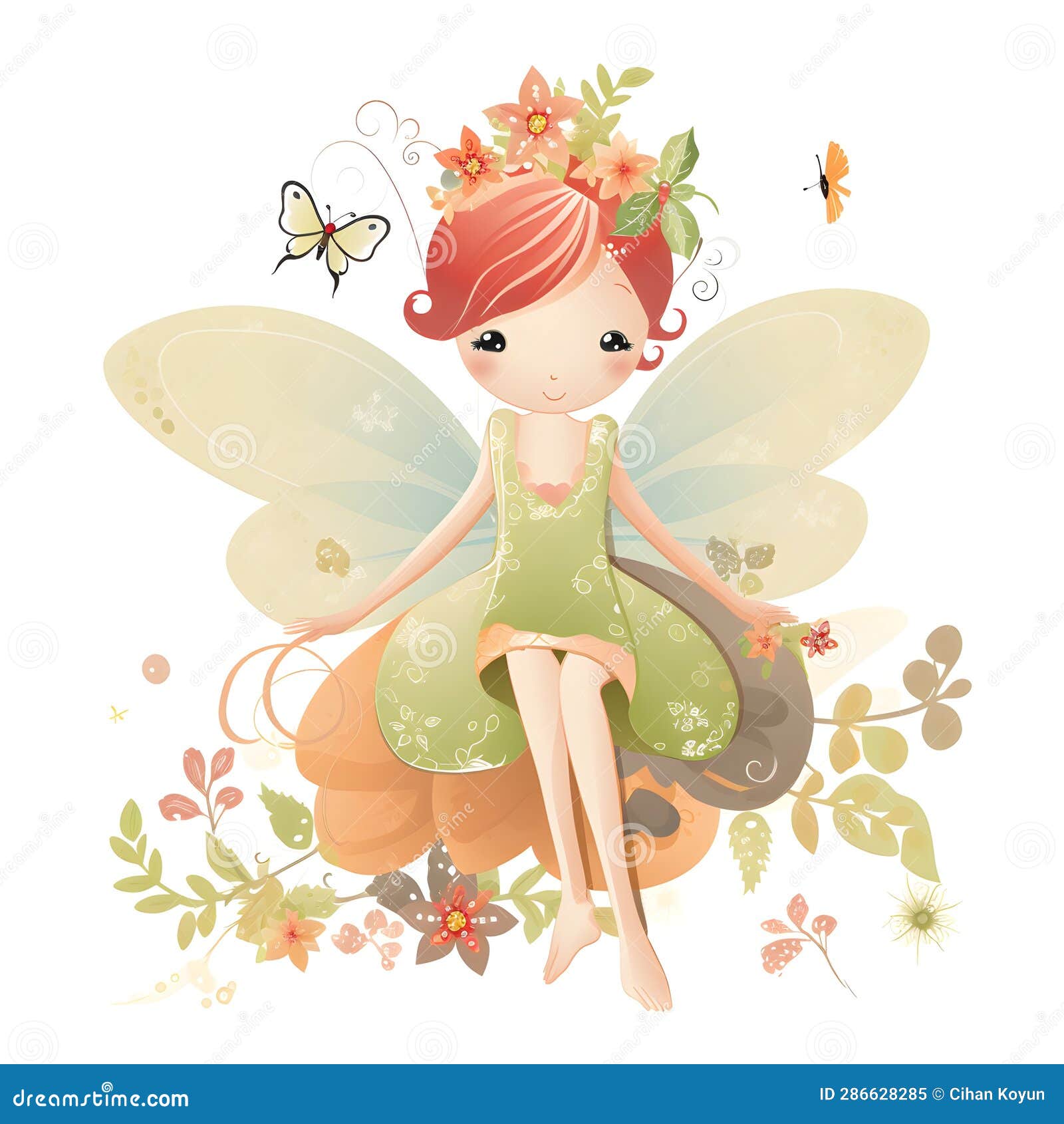 Enchanting pixie clipart stock illustration. Illustration of drawing - 286628285