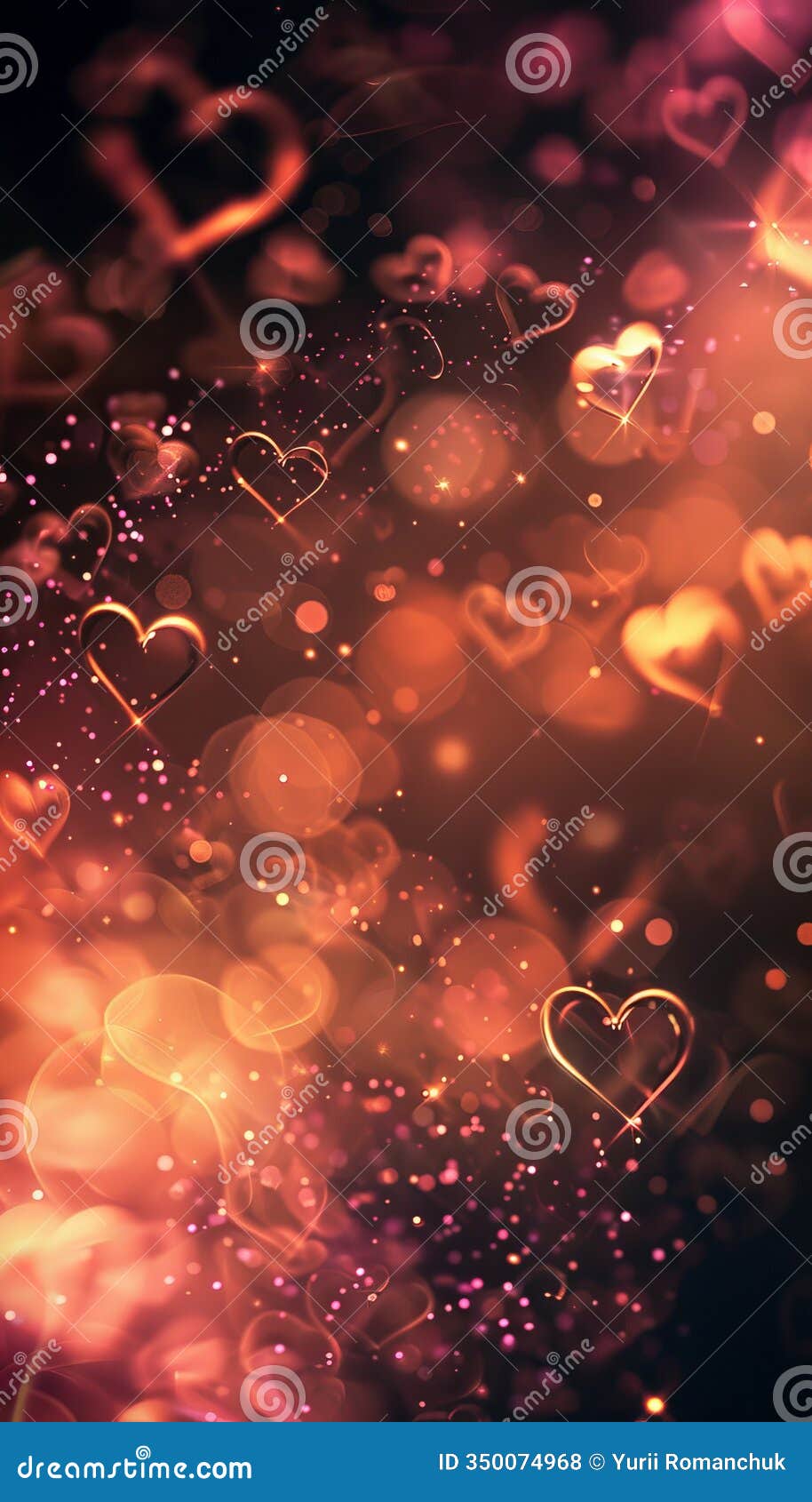 Enchanting Seamless Loop Background With Sparkling Hearts And Soft ...